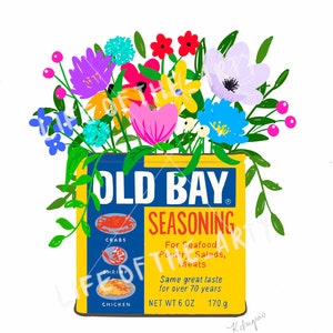 Old Bay Floral Print | Wall Decor - Etsy