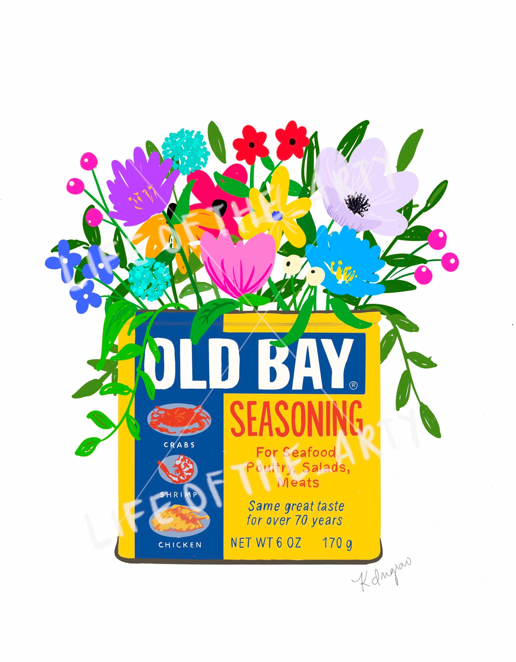 Old Bay Floral Print Wall Decor - Etsy