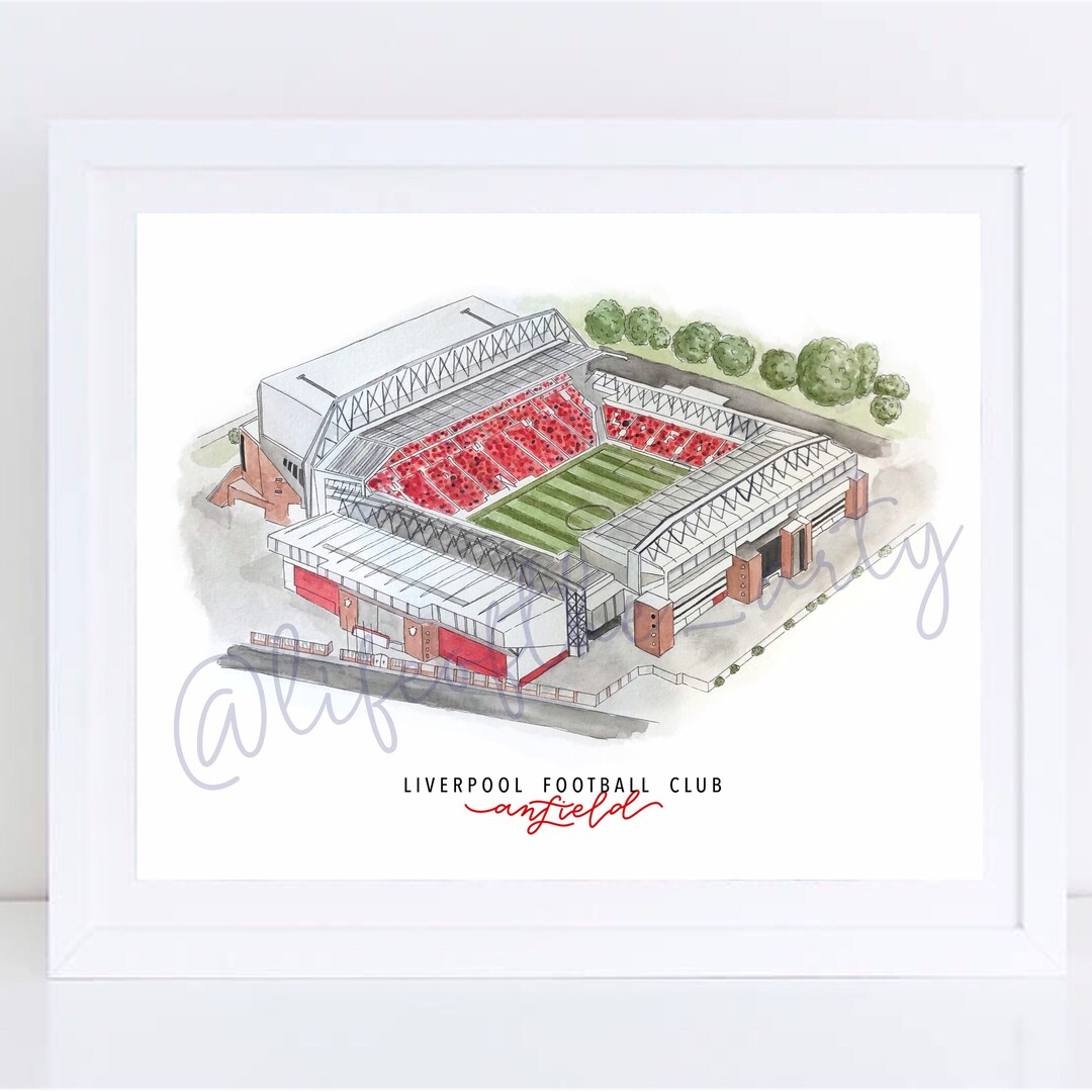 Watercolor Anfield Stadium | Liverpool FC Print - Etsy