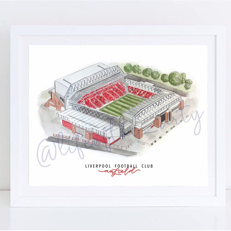 Watercolor Anfield Stadium | Liverpool FC Print - Etsy
