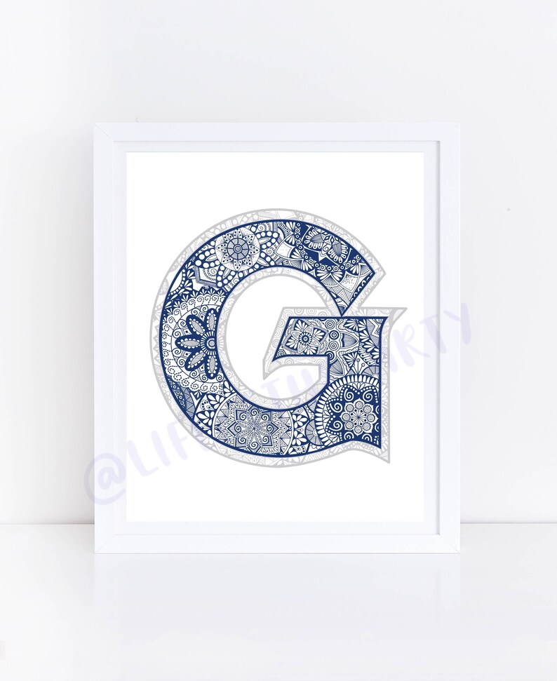Hand-drawn Georgetown University Logo Print - Etsy