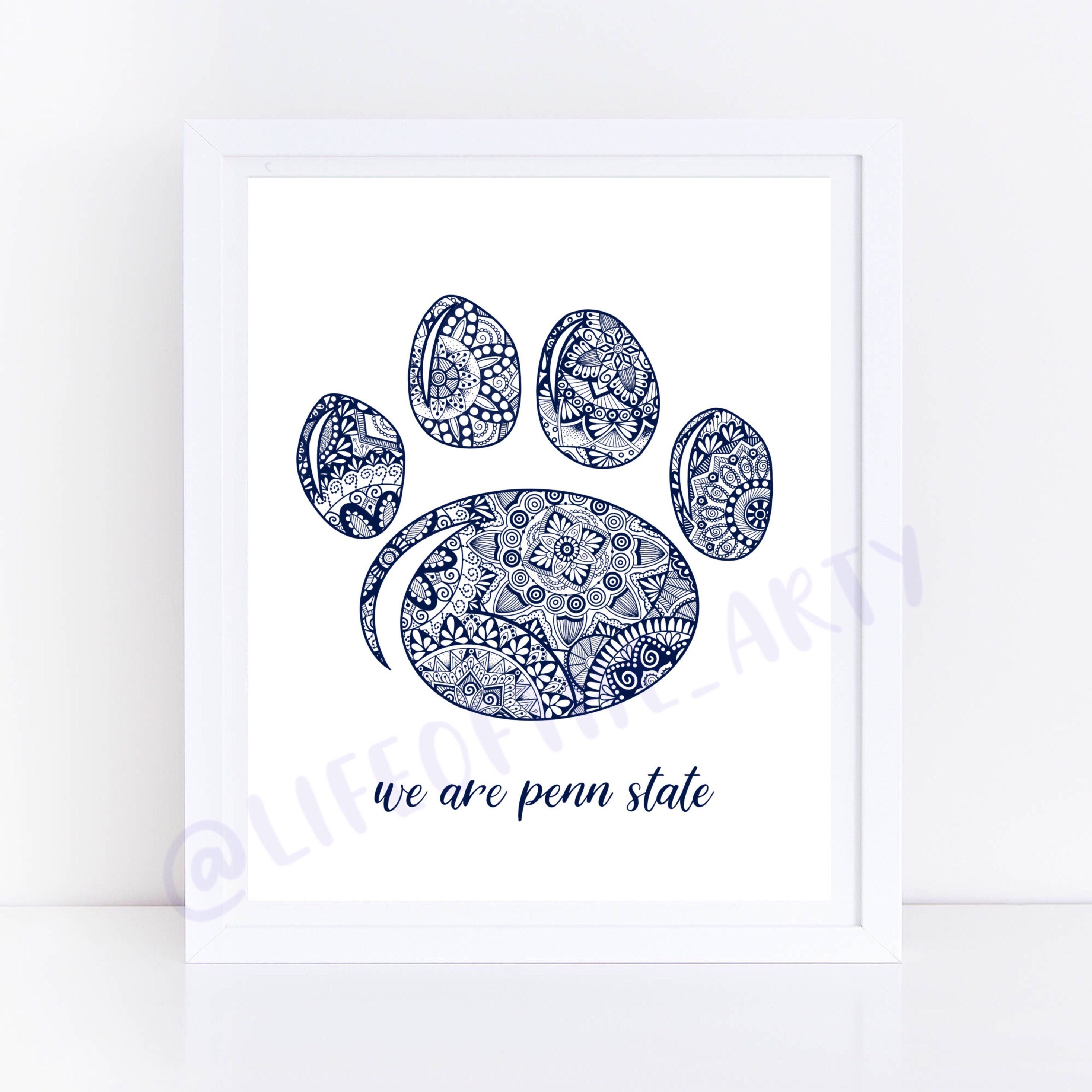 Psu Paw Logo 3ft X 4ft Penn State Lion Logo On Canvas — The Lucas