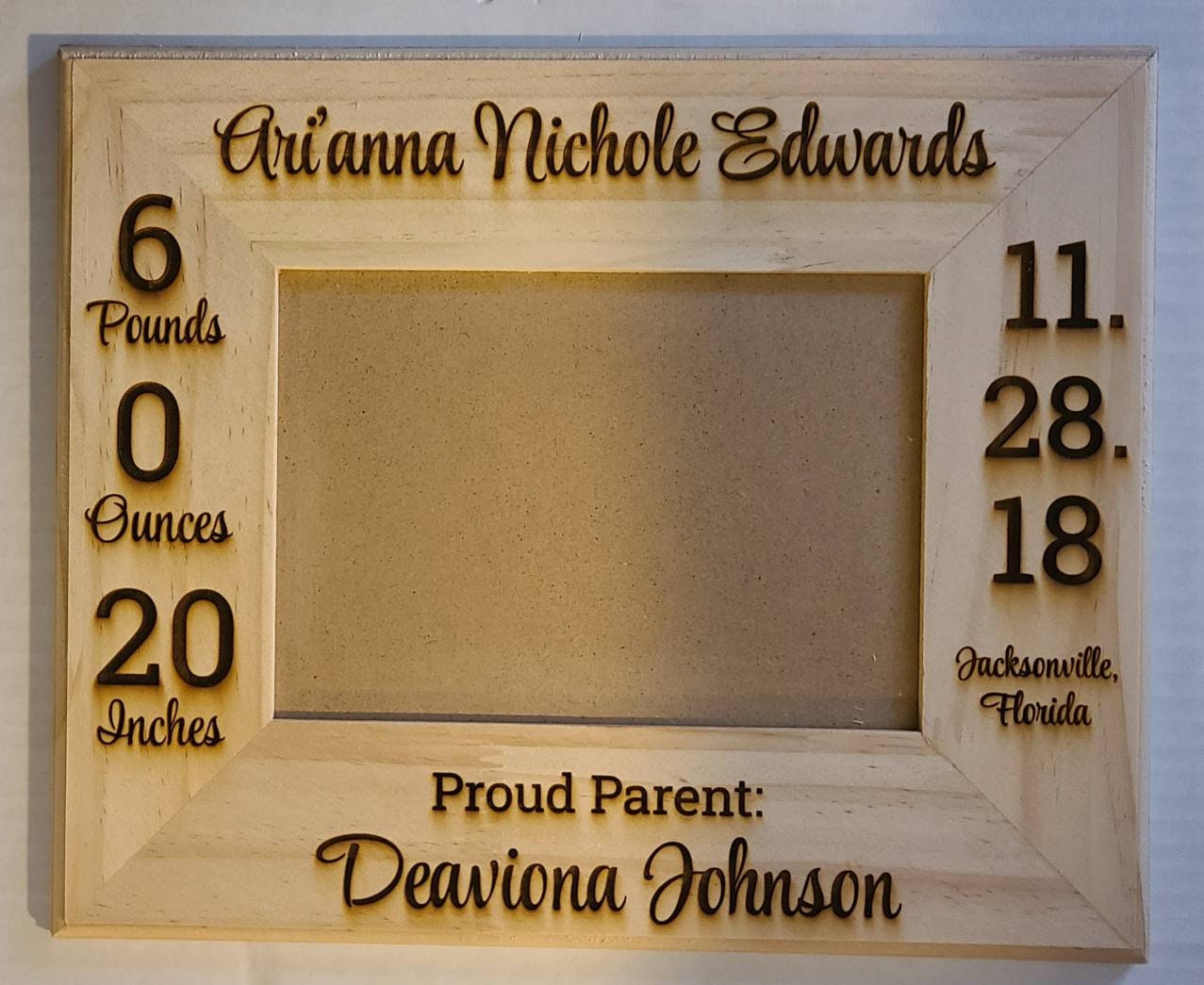 Wooden Engraved Baby Stat Frame - Etsy