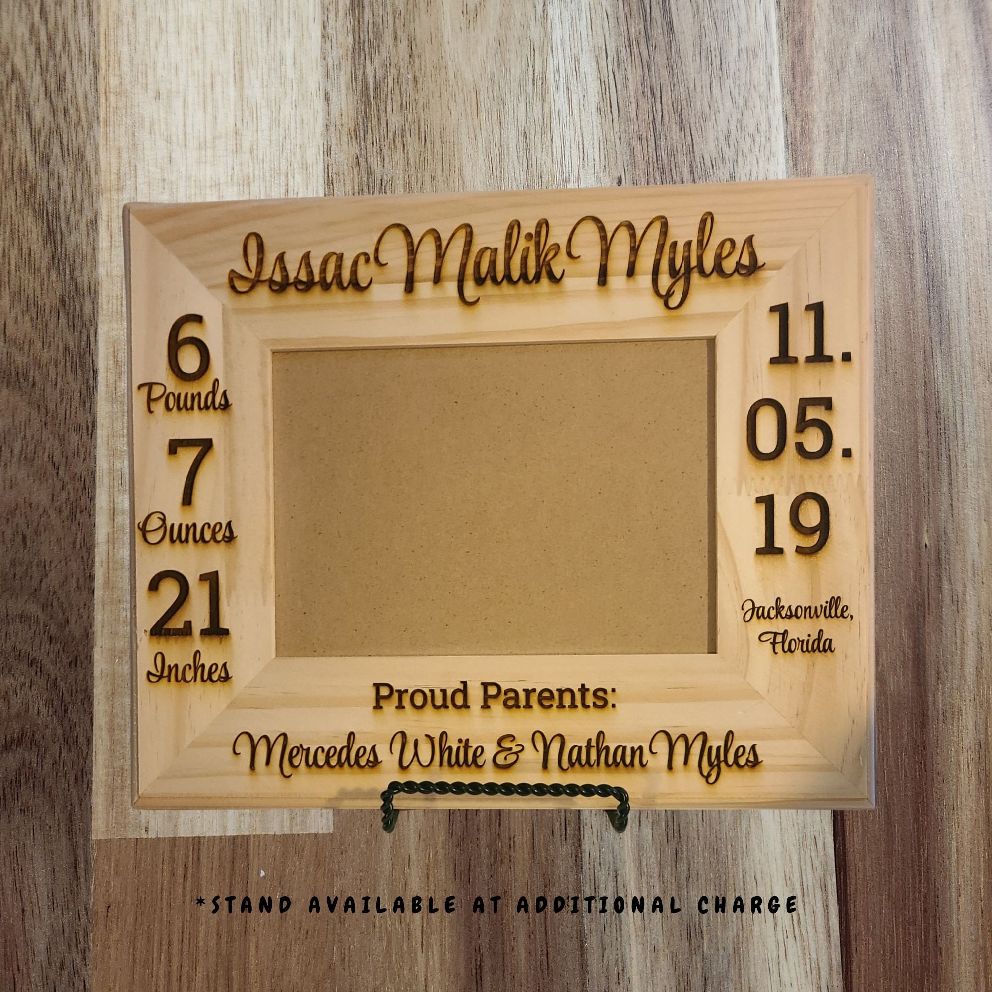 Wooden Engraved Baby Stat Frame - Etsy