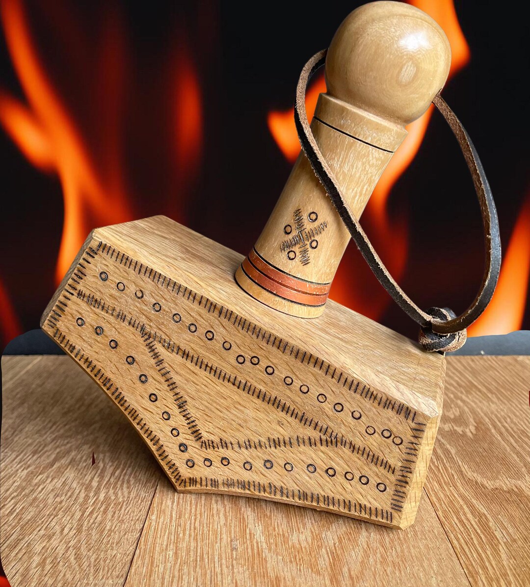 Large Thor's Hammer/mjolnir/heathen Gift/wooden Hammer/altar Statue - Etsy