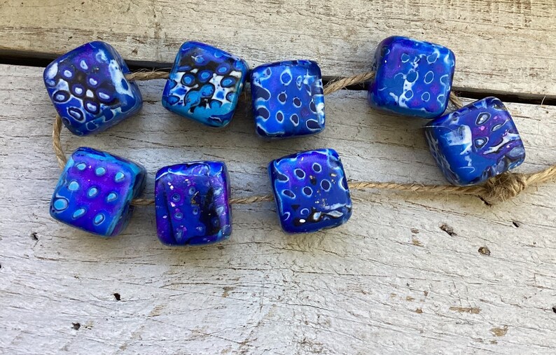 Royal Blue Invasion Large Square Beads Set of 4 - Etsy