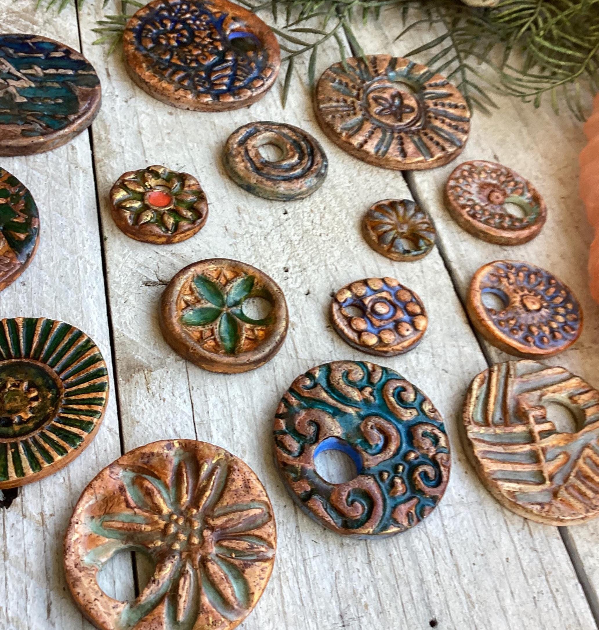 Handcrafted Faux Ancient Relic Beads: Rustic Polymer Clay Pendants - Etsy