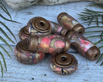 9mm Snail Swirl Antiqued Goldtone Metalized Metallic Beads Pack of 30 ...