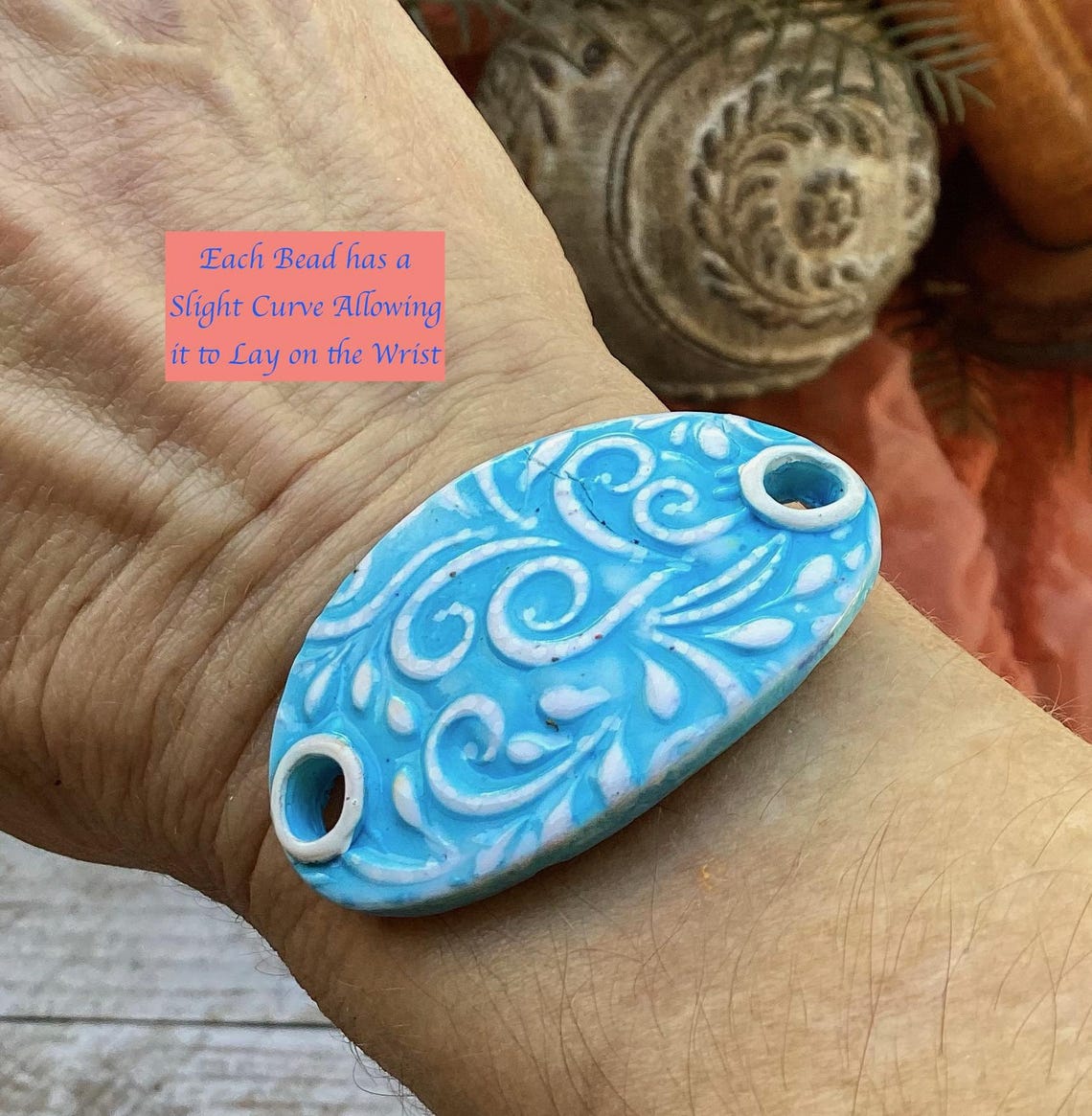 Organic Bracelet Component: Polymer Clay Focal Beads - Etsy