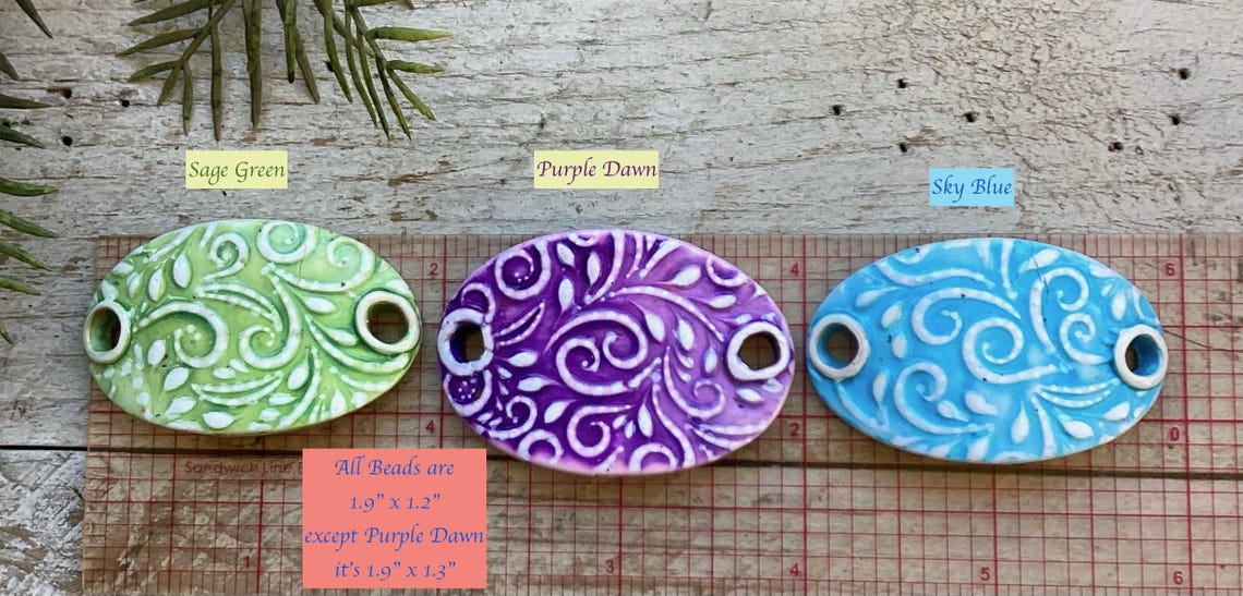 Organic Bracelet Component: Polymer Clay Focal Beads - Etsy