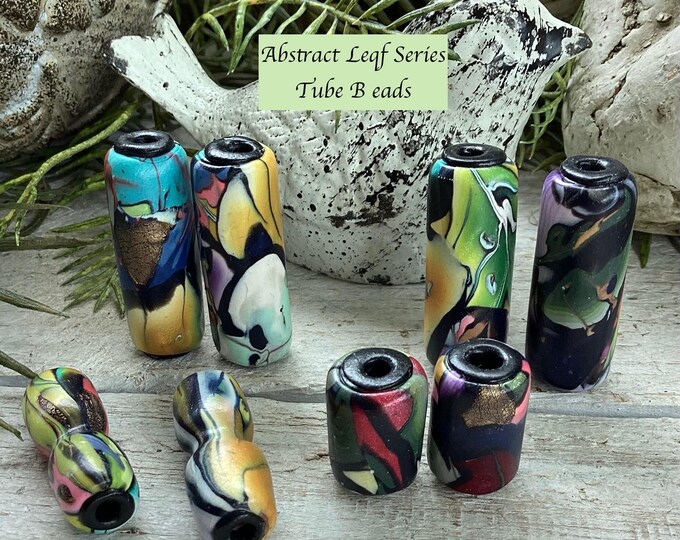 Abstract Leaf Series, Tube Beads - Etsy