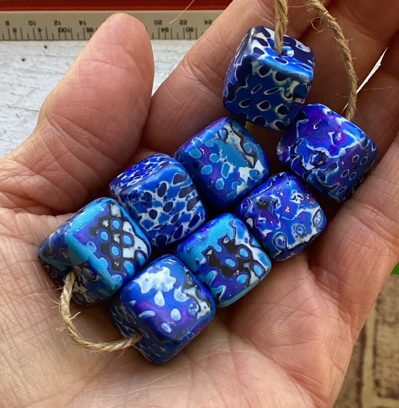 Royal Blue Invasion Large Square Beads Set of 4 - Etsy