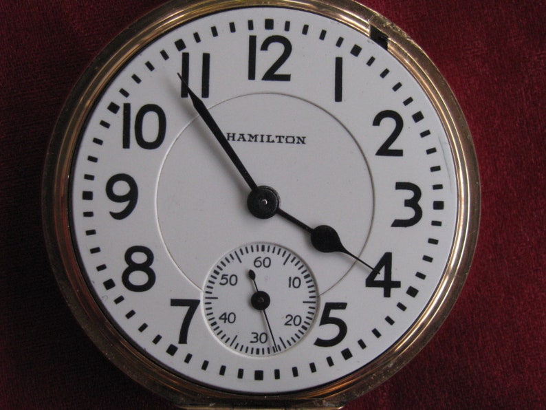 Hamilton 992 21j 16s Railroad Pocket Watch, Yellow Gold Filled Case - Etsy