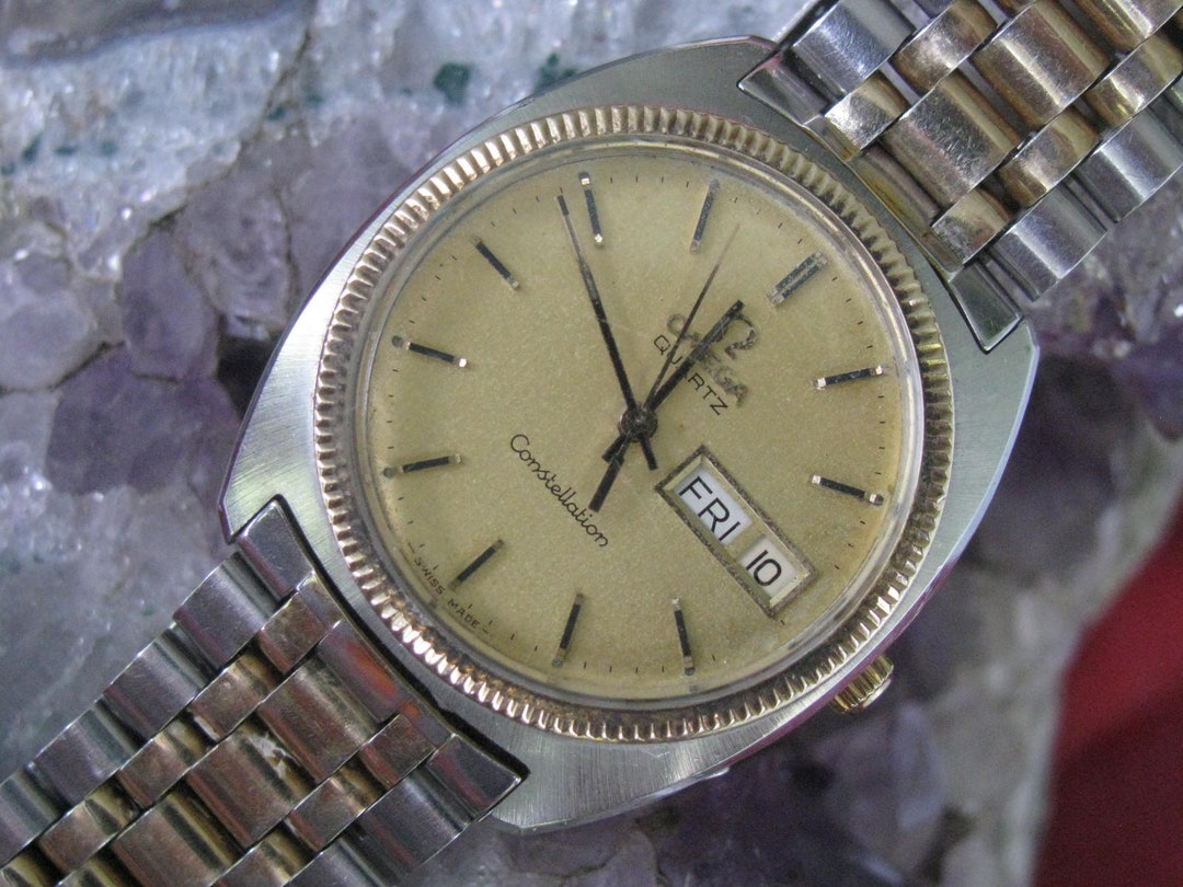 Vintage Omega 1346 Constellation Quartz Stainless Steel Day-date Wrist ...