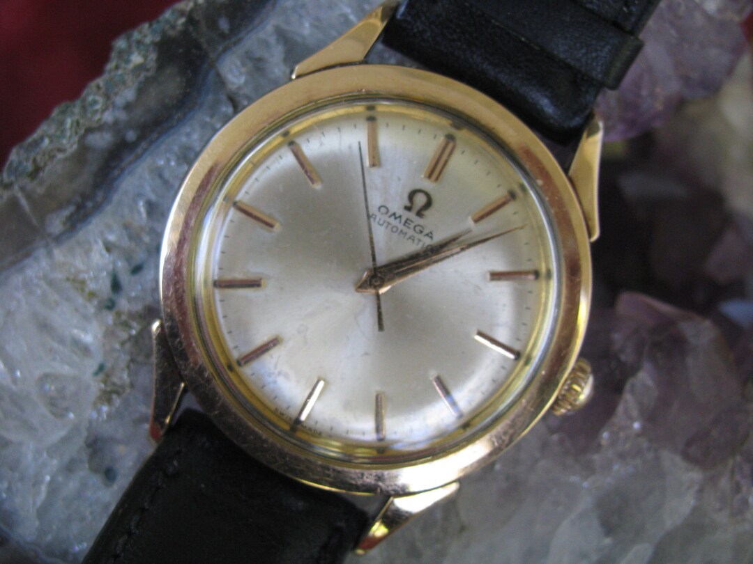 Omega Automatic Vintage Gold-on-steel Wrist Watch, Ca 1958 - Etsy