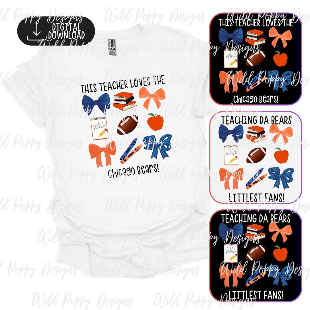This Teacher Loves the Chicago Bears, SVG & PNG, Chicago, Da Bears ...