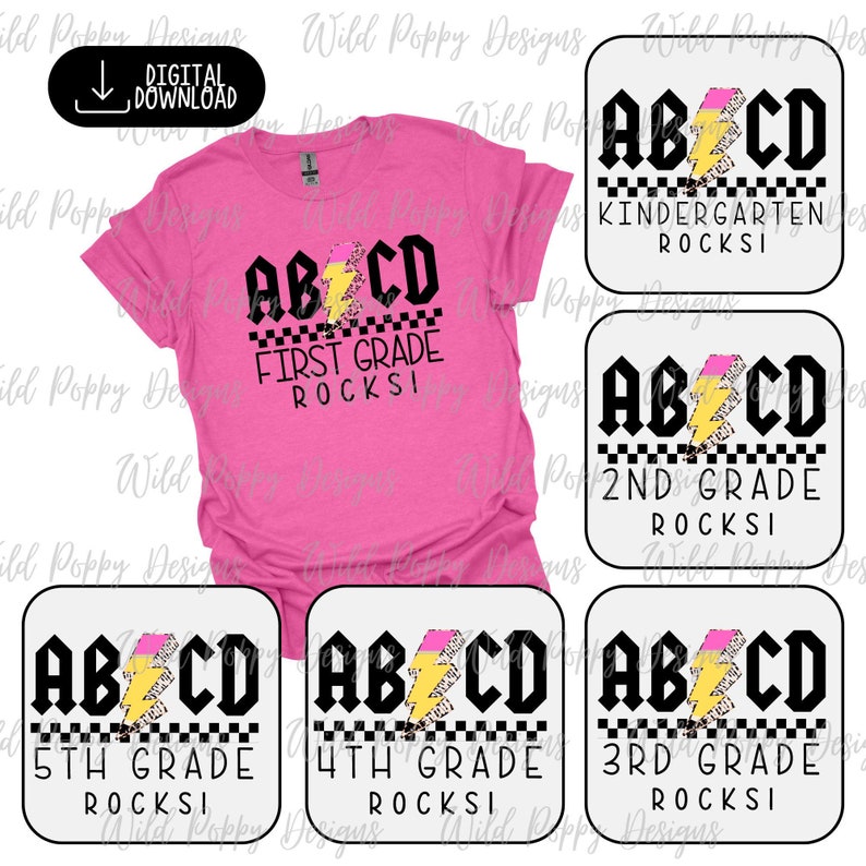 Bundle Grade Level : ABCD Rocks SVG & PNG, Back to School Grade Levels ...