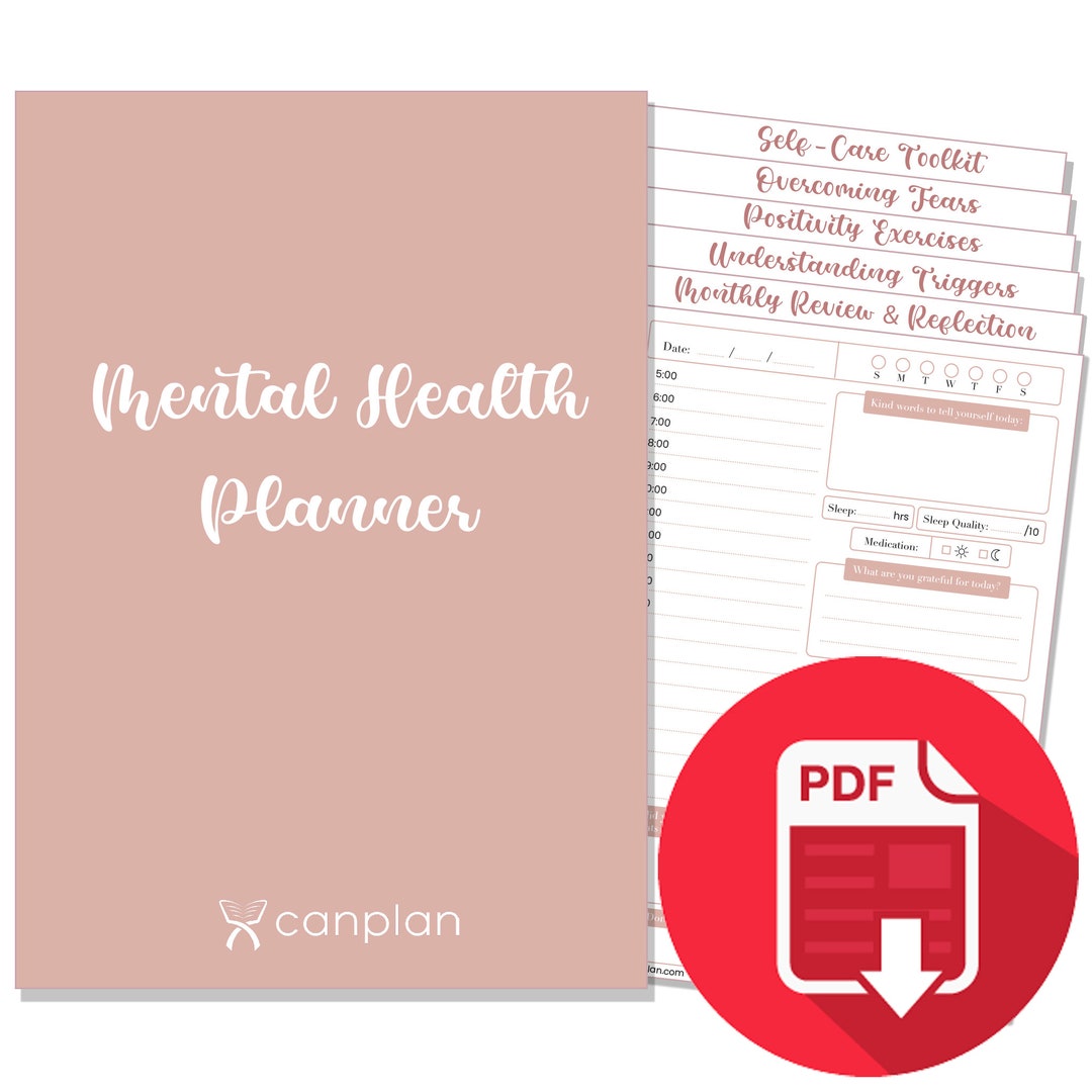 Mental Health Planner – Self-care Therapy Journal, Anxiety & Stress (A5 ...