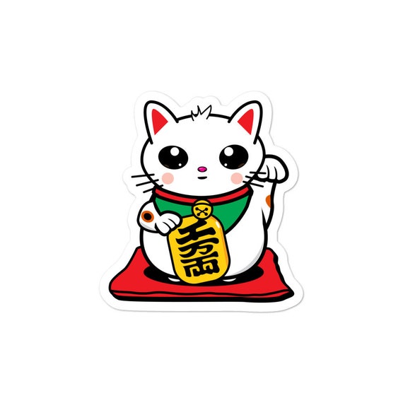 Cute Maneki Neko Sticker / Lucky Cat Decal - Etsy