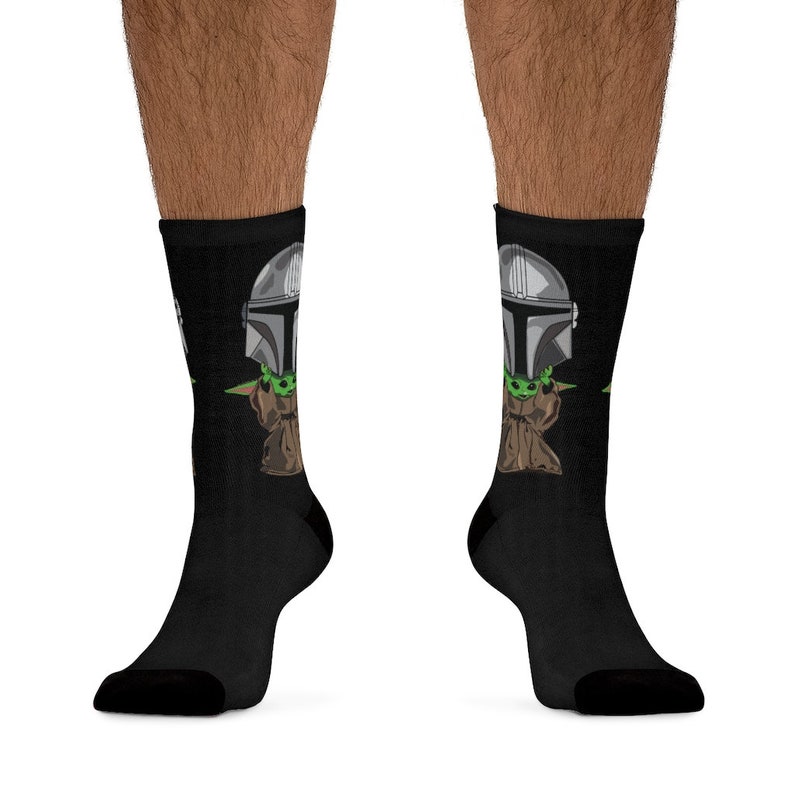Grogu with Mando Helmet Socks | Etsy