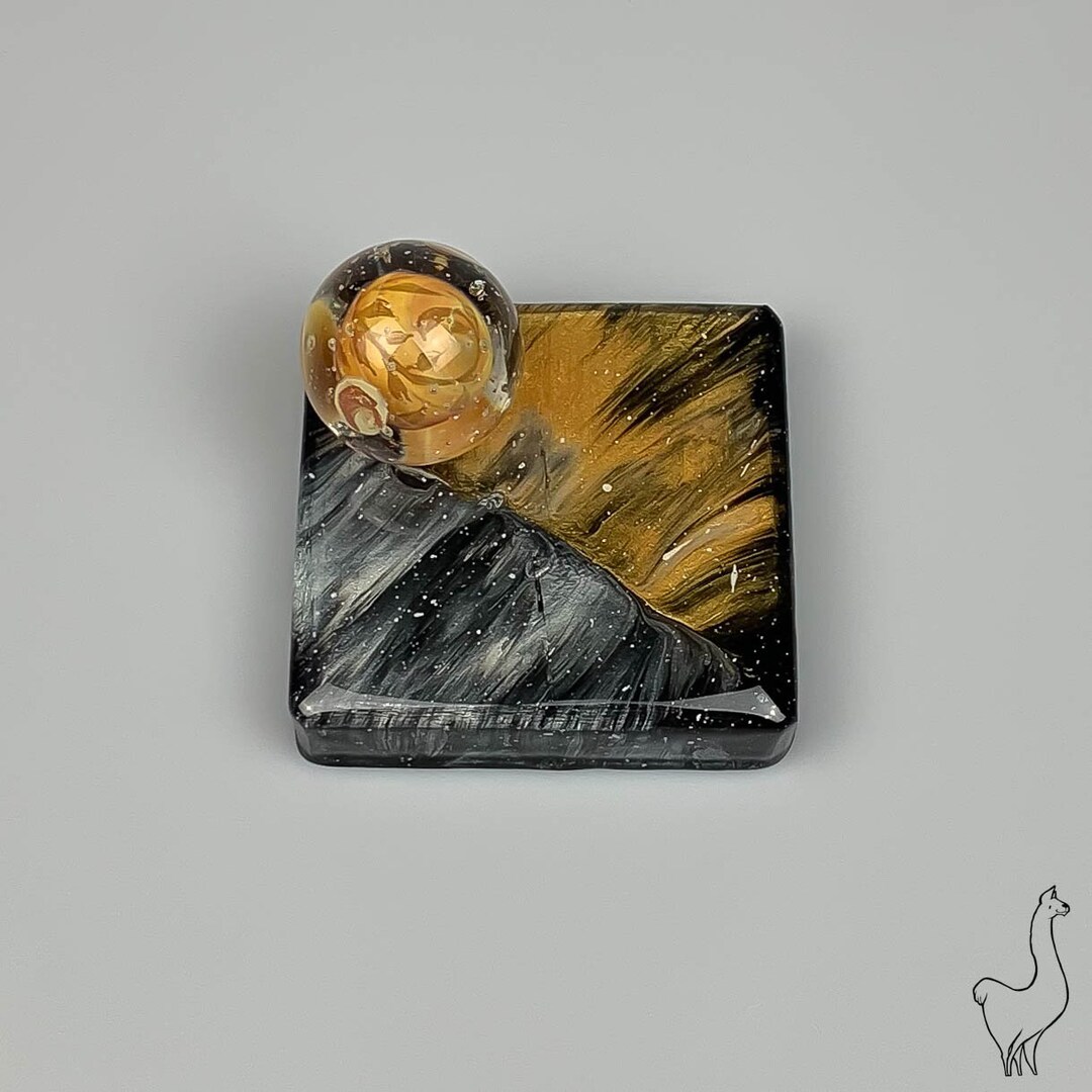 Marble Display Stands - Gold - Galaxy Nebula Acrylic UV Painting on ...