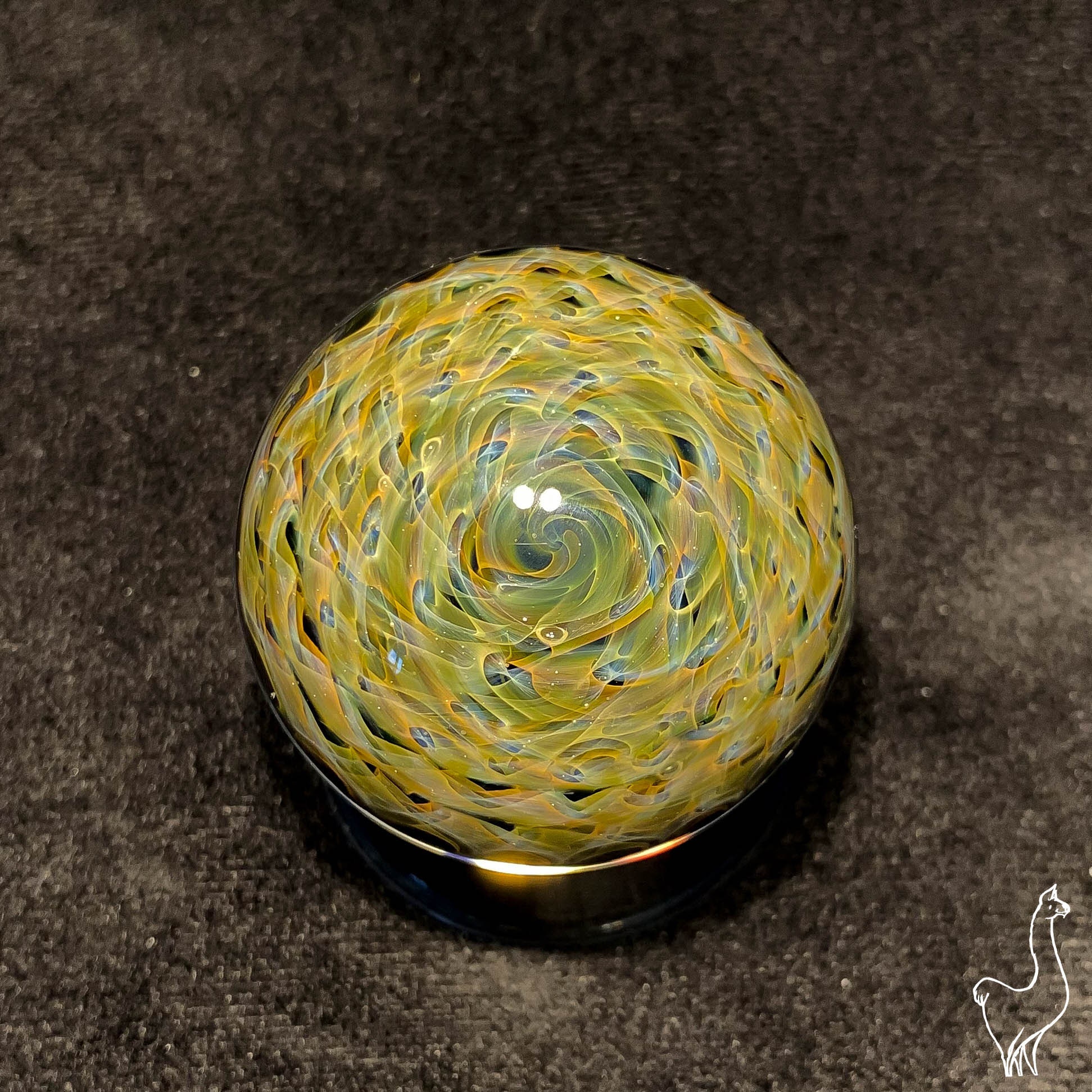 Portals 2023 7 1.95 Handmade Borosilicate Glass Marble, UV, Gilson Opal, Gold & Silver Fume ...