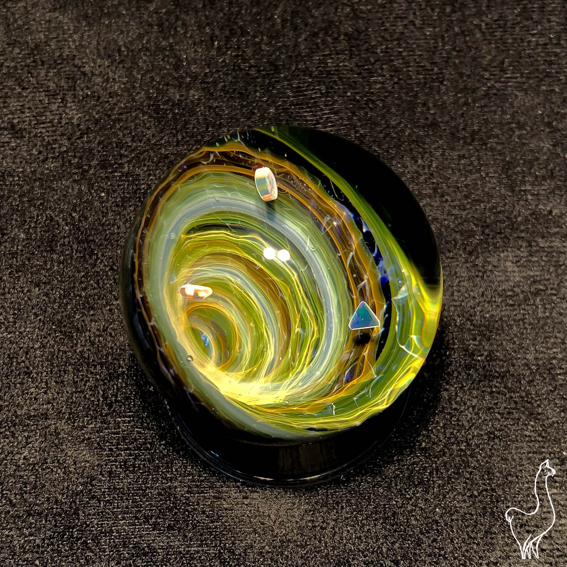 Portals 2023 7 1.95 Handmade Borosilicate Glass Marble, UV, Gilson Opal, Gold & Silver Fume ...