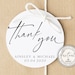 Minimalist Wedding Round Thank You Tag Editable Template - Etsy