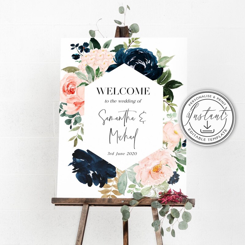 Navy and Blush - Etsy