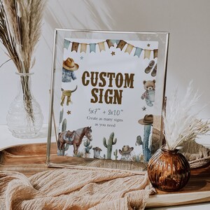 First Rodeo Custom Sign Template, Western Themed Editable Sign, Cowboy ...