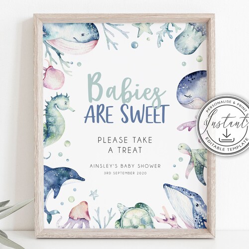 Ocean & Sea Welcome Sign Editable Template Ocean Baby Shower - Etsy