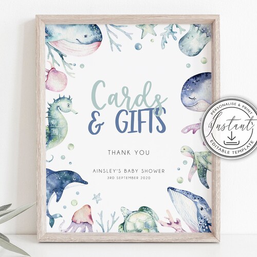 Ocean & Sea Welcome Sign Editable Template Ocean Baby Shower - Etsy