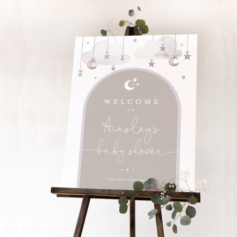 Moon and Stars Welcome Sign - Etsy