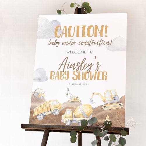 Baby Under Construction Baby Shower Invitation Editable Boy - Etsy