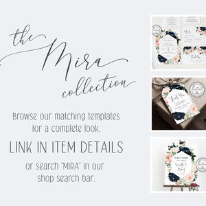 Navy & Blush Editable Custom Sign Template, Instant Download, Rustic ...