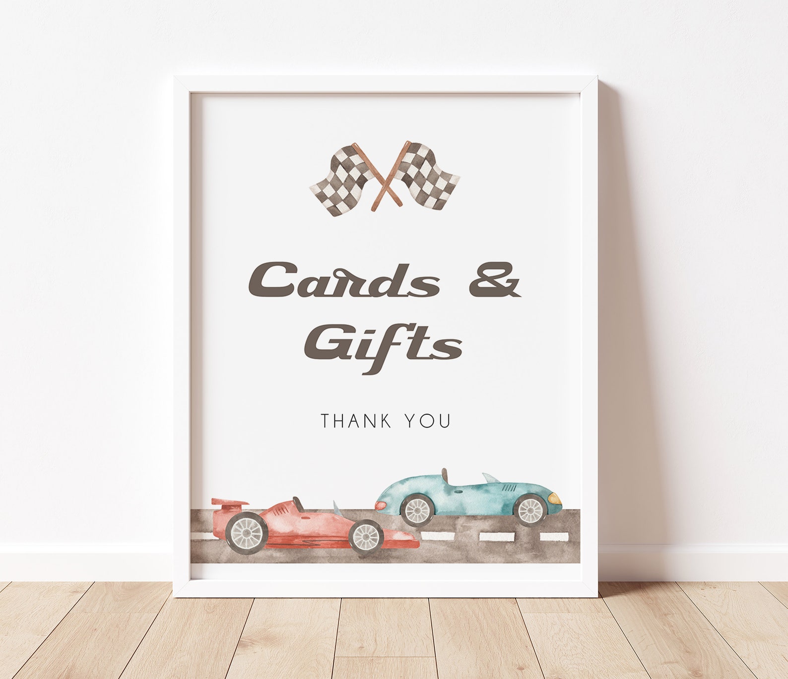 Race Car Cards & Gifts Sign Template Race Car Birthday Sign | Etsy