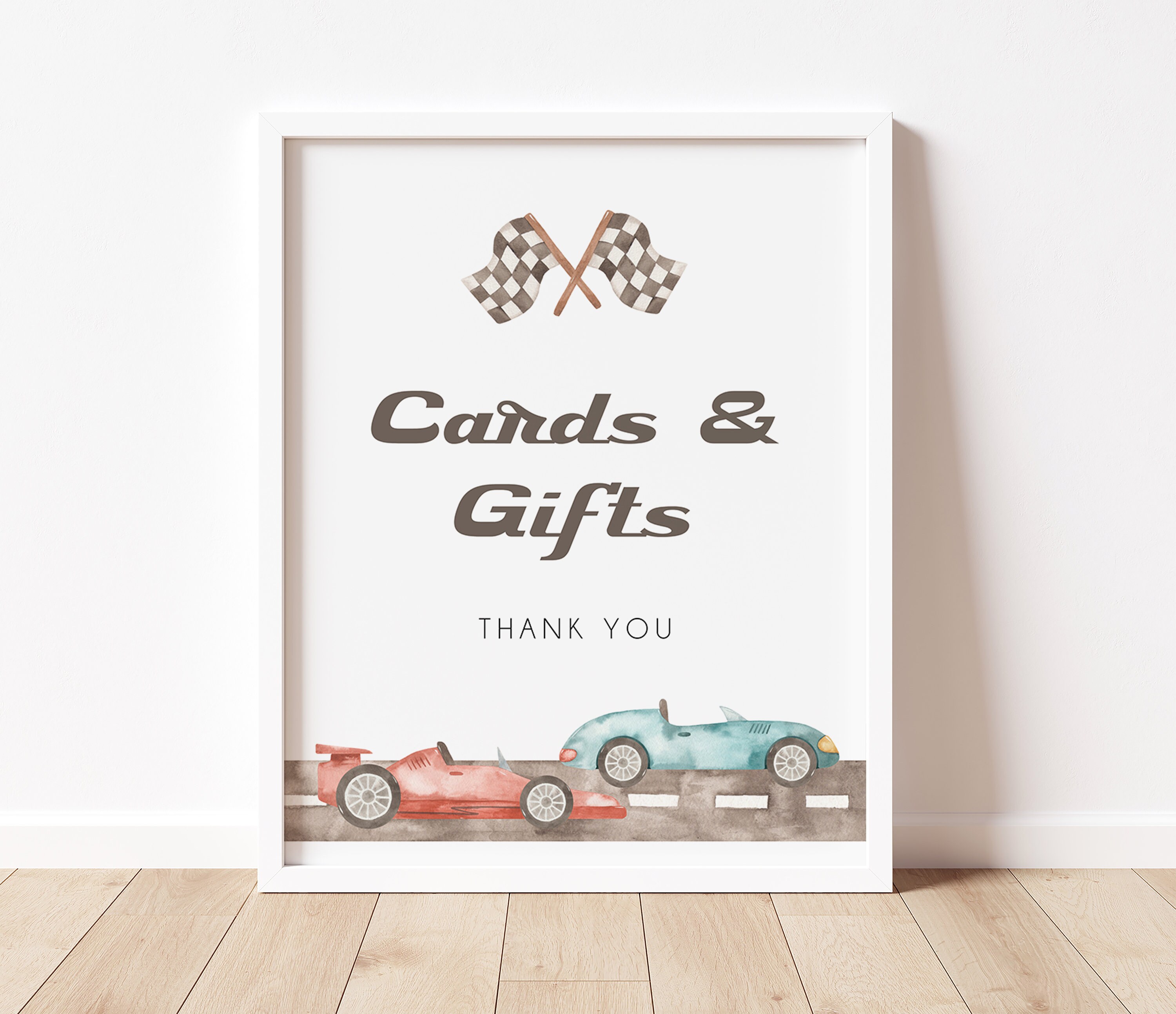 Race Car Cards & Gifts Sign Template Race Car Birthday Sign | Etsy