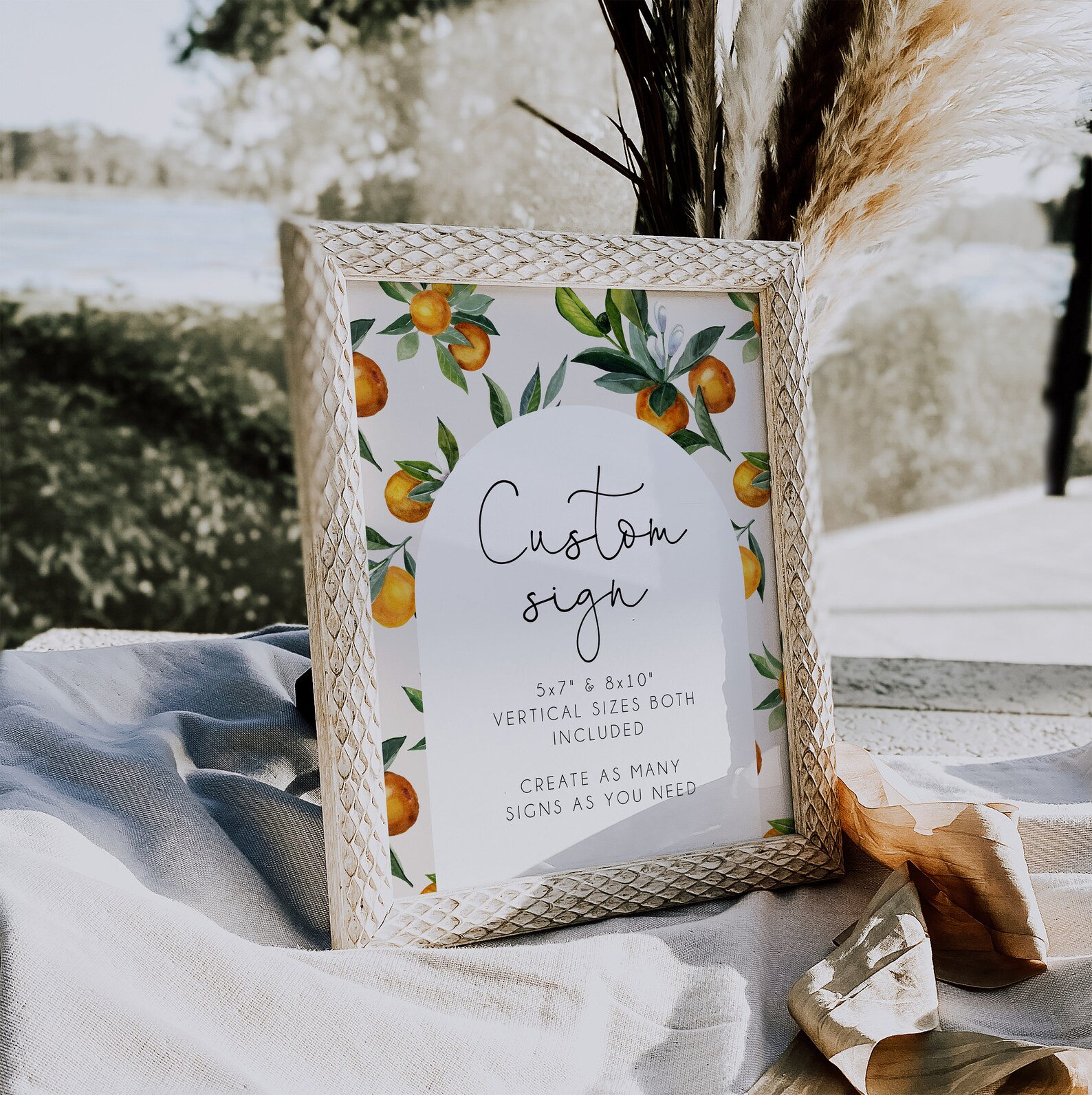 Little Cutie Editable Custom Sign Template Citrus Gender - Etsy