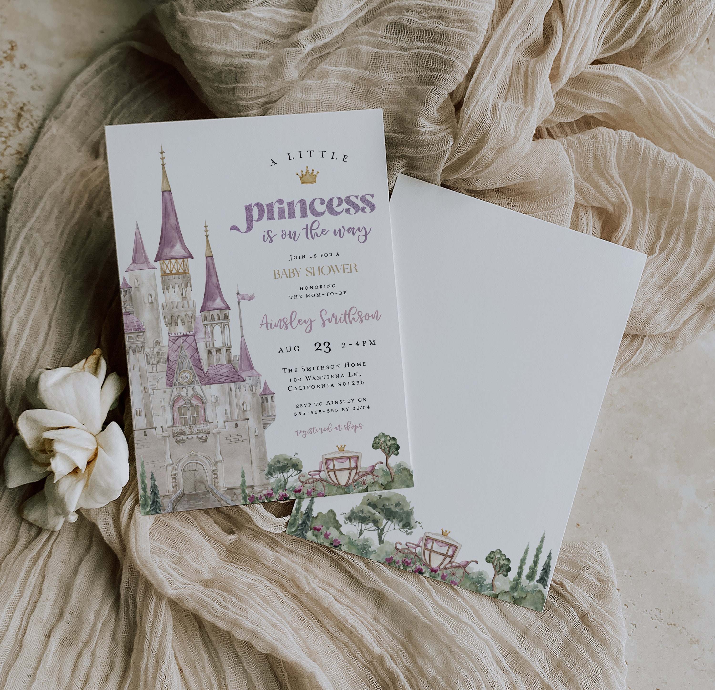 Princess Baby Shower Invitation Template, Little Princess Baby Shower ...