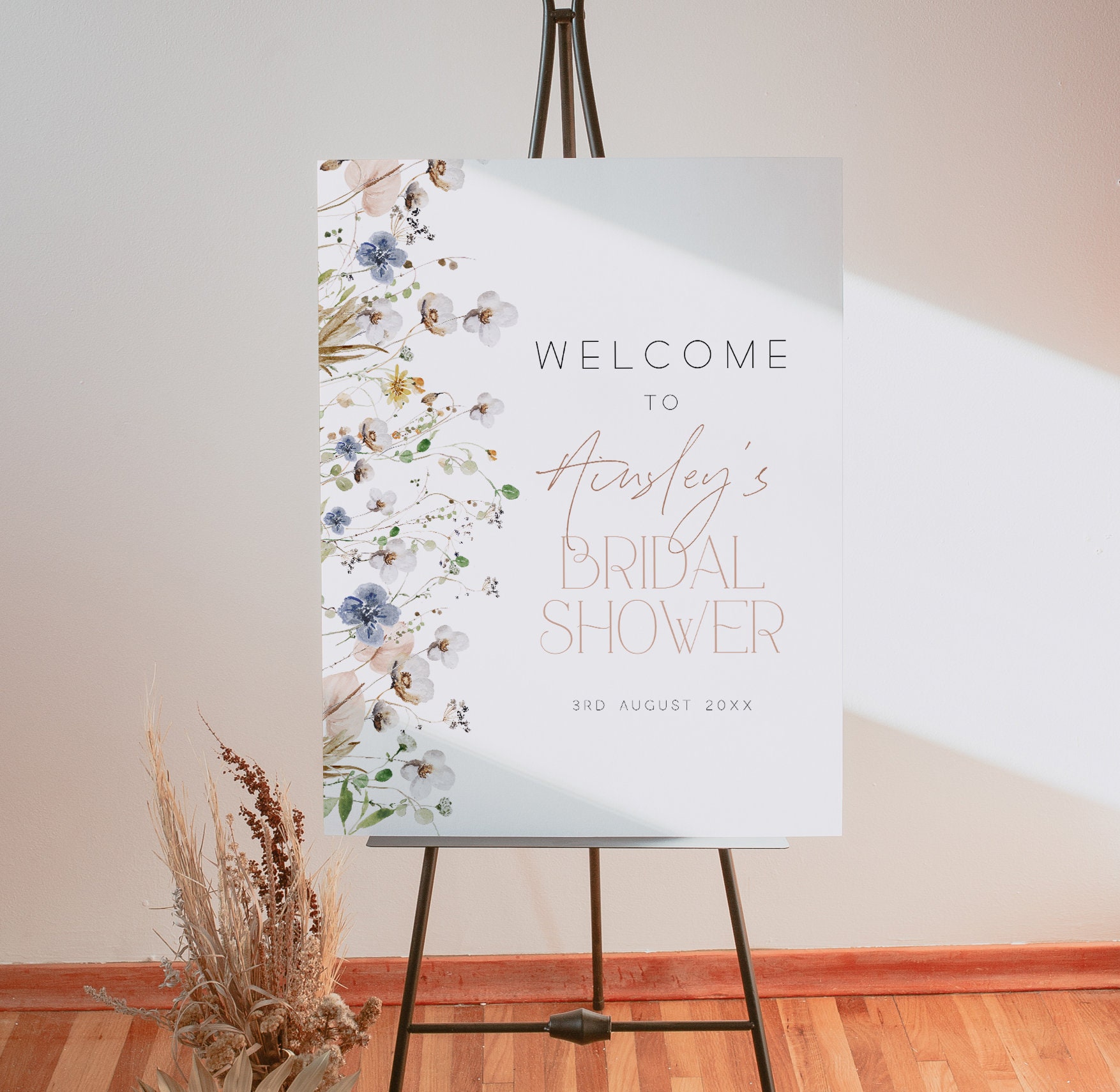 Wildflowers Bridal Shower Welcome Sign, Bohemian Shower Welcome Signage ...