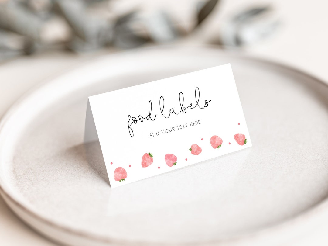 Strawberry Food Label Template, Berry First Birthday Editable Food ...
