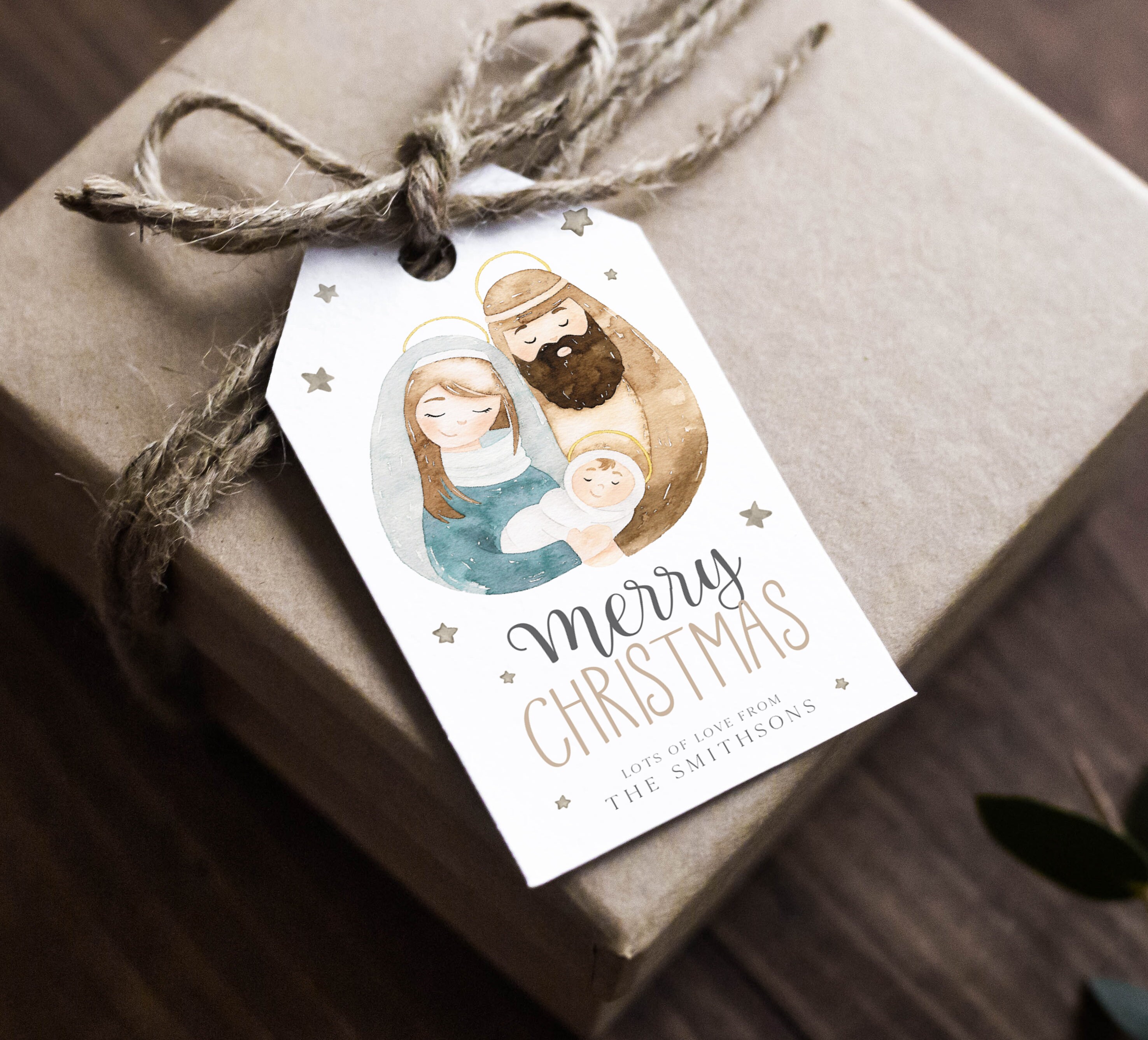 Nativity Christmas Gift Tag Editable Christmas Favors Tag - Etsy