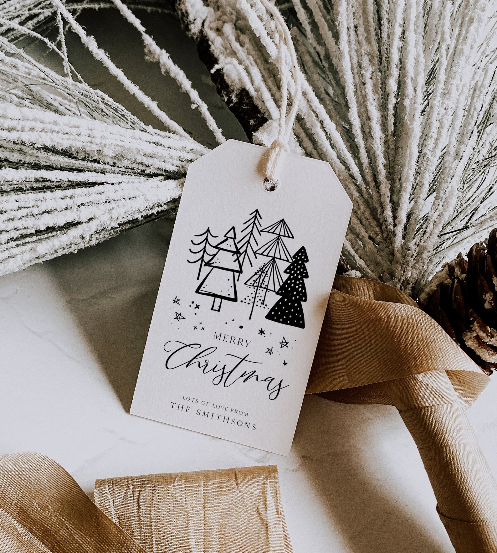 Minimalist Christmas Gift Tags Editable Christmas Favor Tags - Etsy