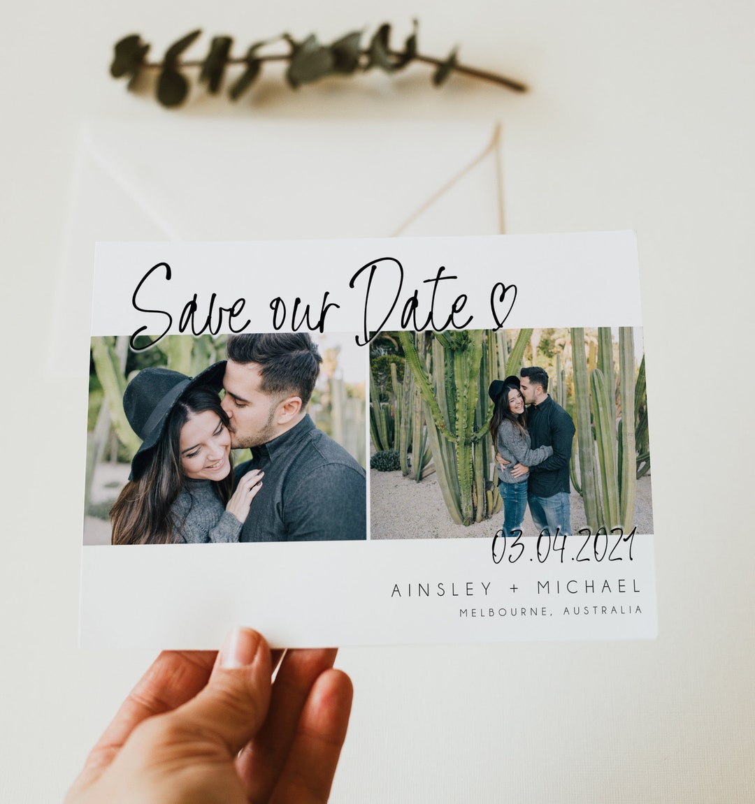 Modern Photo Save the Date Editable Template, Printable Save the Date ...