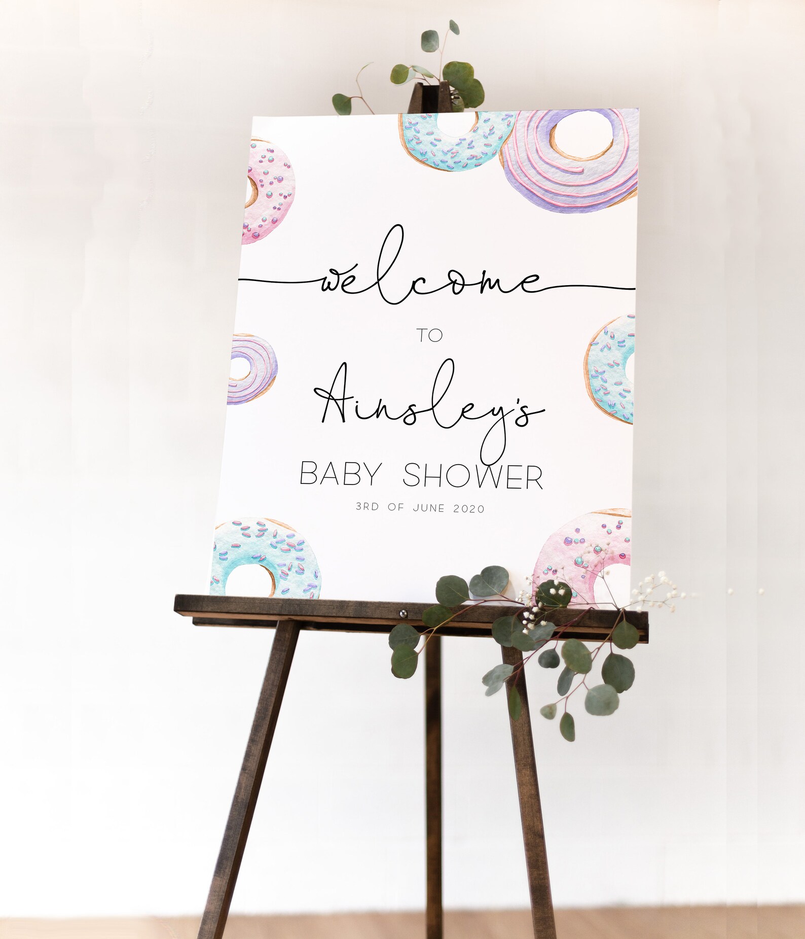 Donut Editable Welcome Sign Template Donut Baby Shower Sign - Etsy