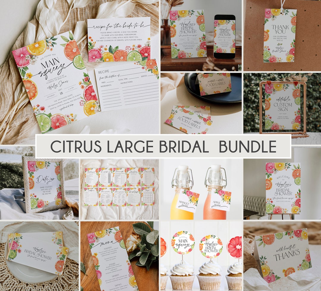 Citrus Bridal Shower Invitation Bundle, Main Squeeze Bridal Shower ...