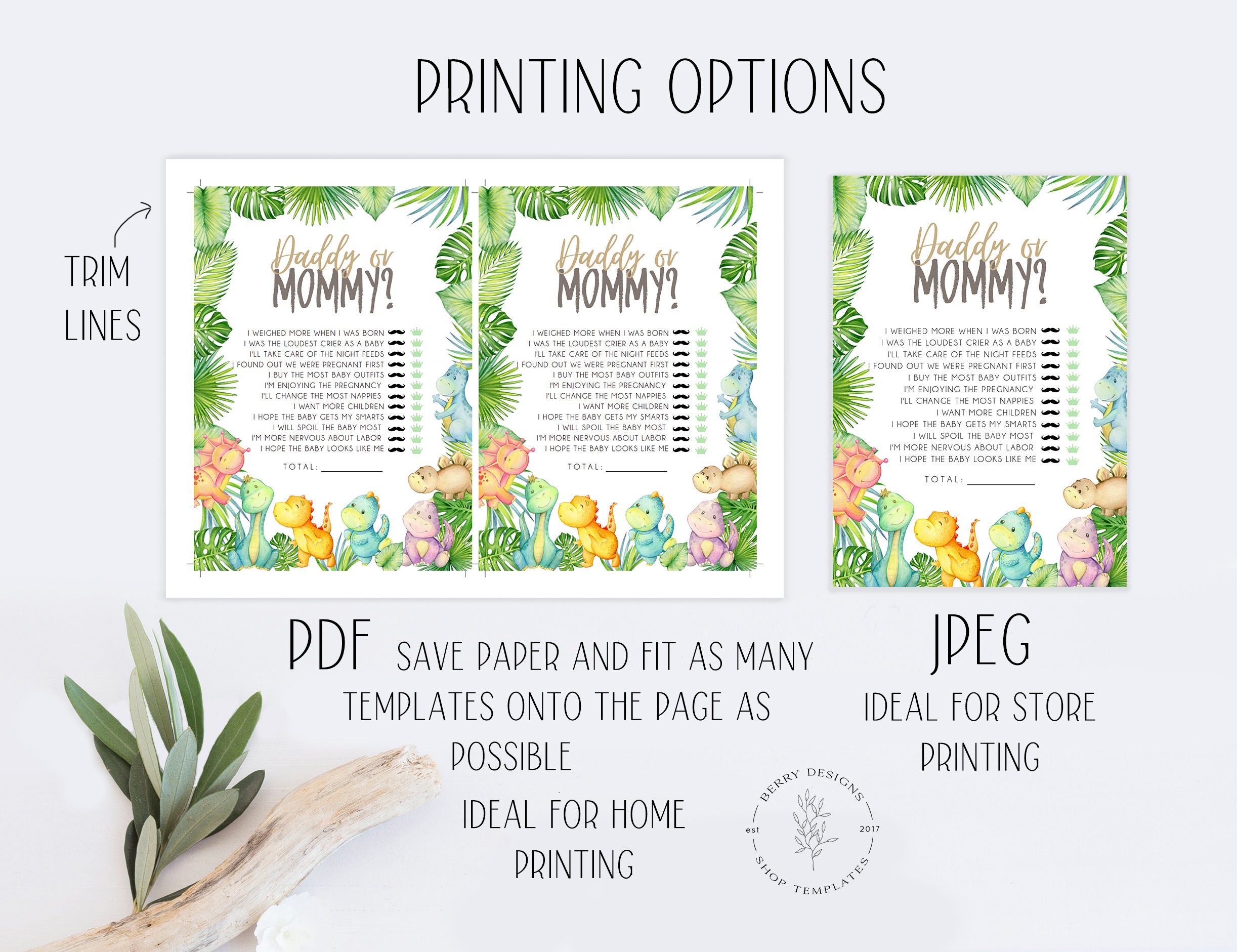 8+ Dinosaur Baby Shower Game Templates, Editable Templates, Boy Baby ...