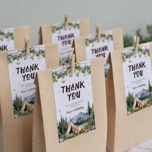 One Happy Camper Thank You Gift Tag Template, Camp Birthday Favors ...