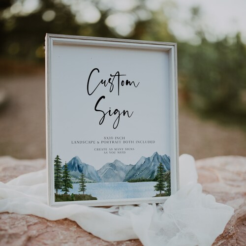 Mountain Welcome Sign Woodland Printable Wedding Rustic - Etsy