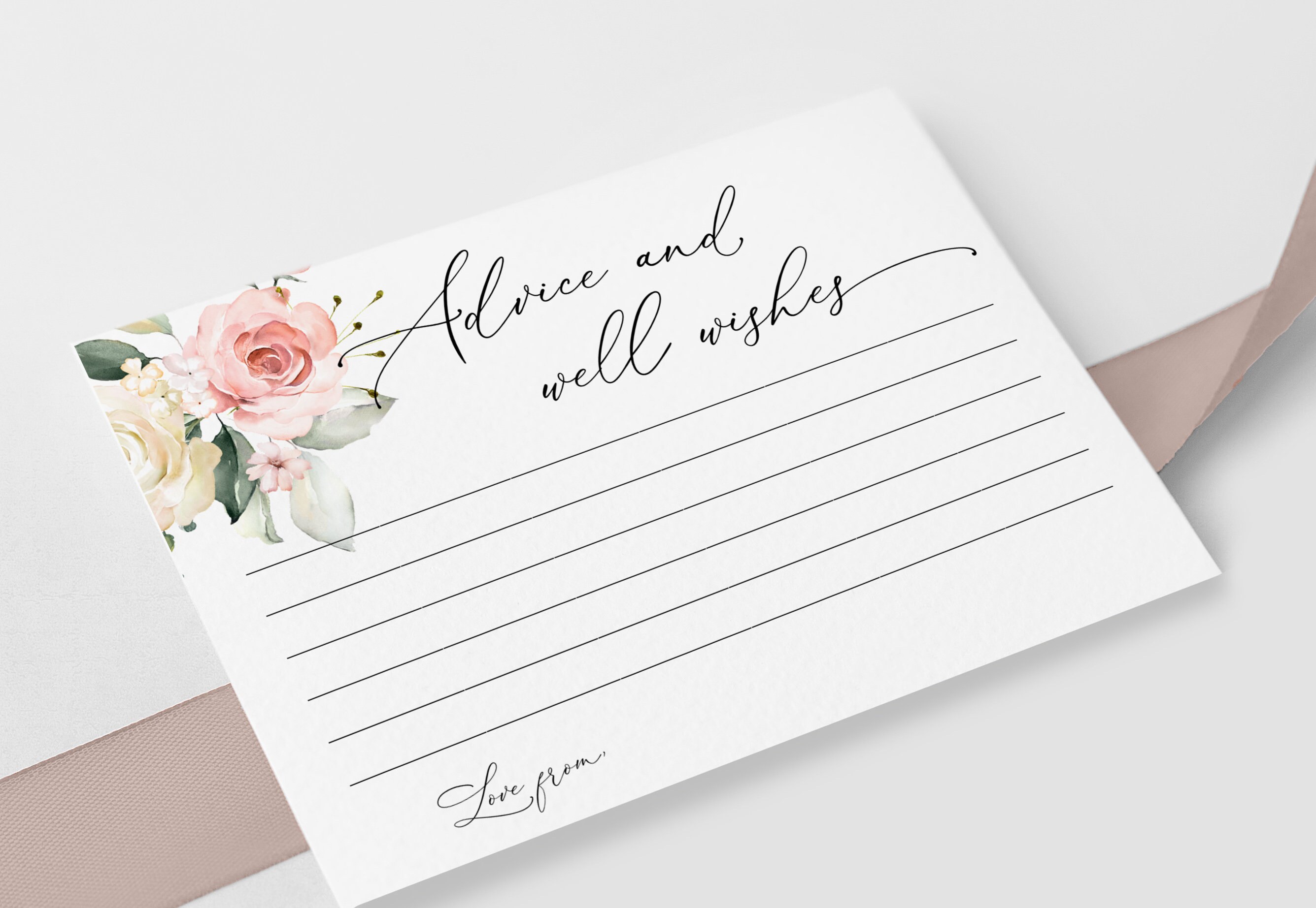 Blush Advice and Well Wishes Sign Template Bohemian Bridal - Etsy